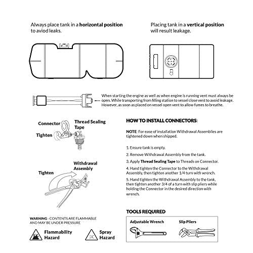 Five Oceans 6 Gallon Fuel Tank Portable Kit (OMC, Johnson & Evinrude ...